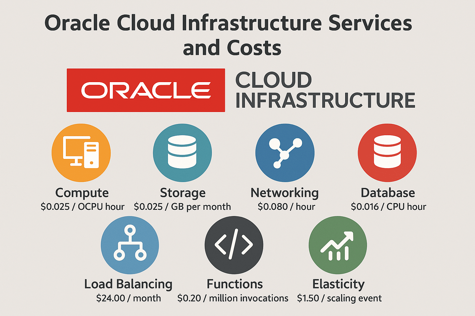 Oracle Cloud Infrastructure Services And The Costs