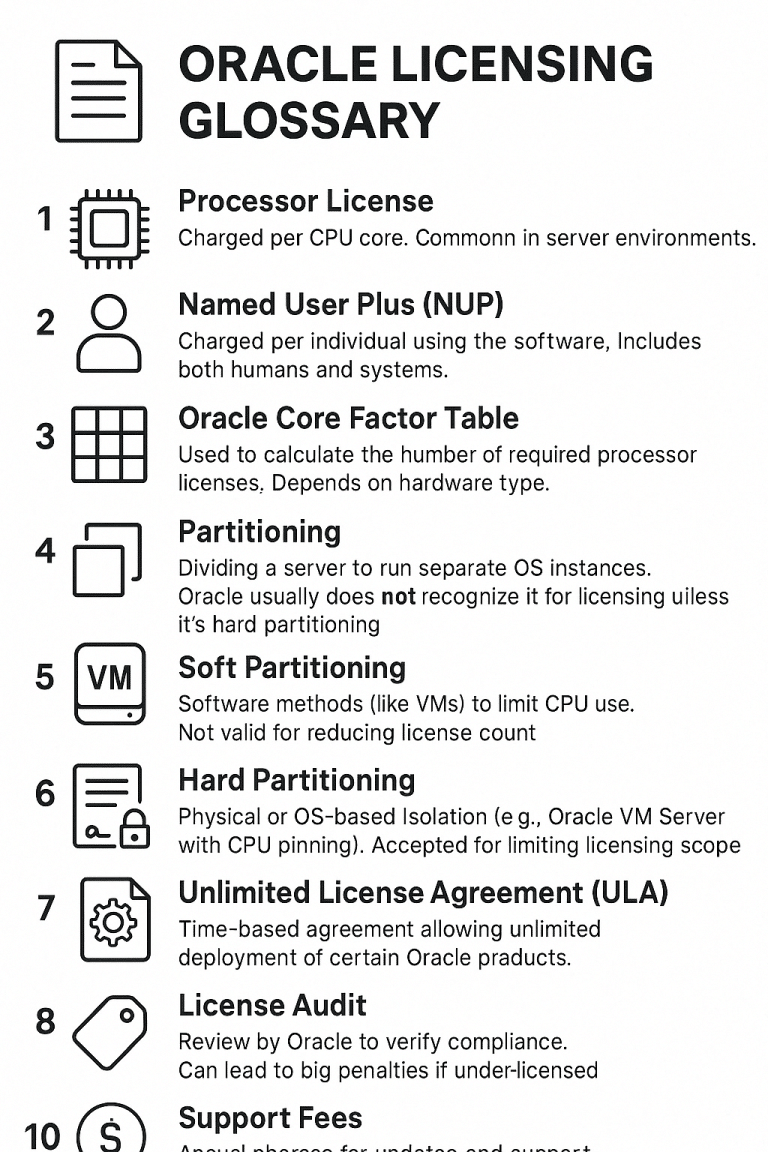 Oracle Licensing Glossary: Essential Terms and Definitions
