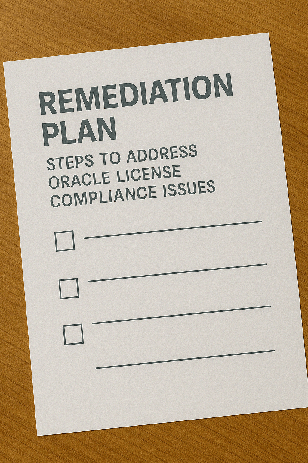 Remediation Plan: Steps to Address Oracle License Compliance Issues